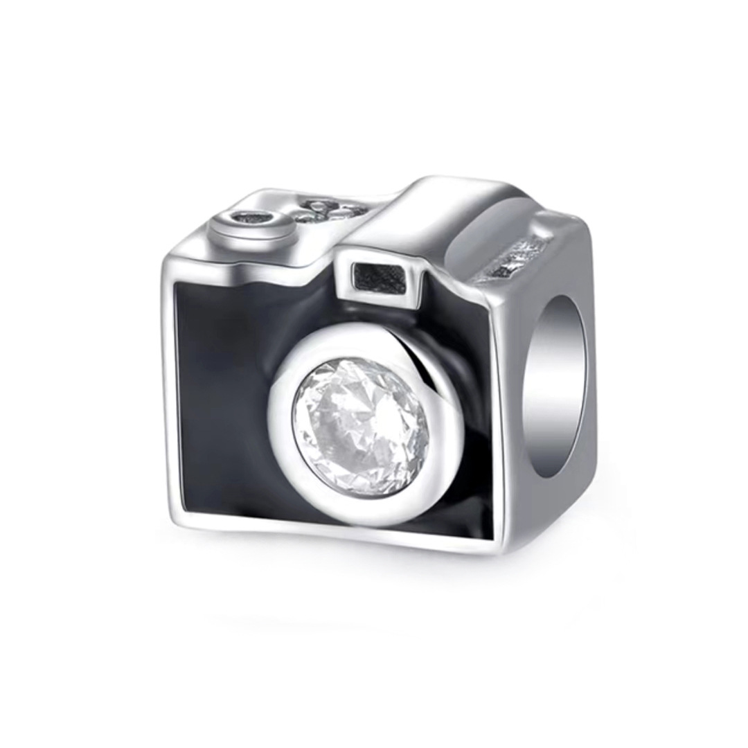 S925 sterling silver bead DIY pendant camera