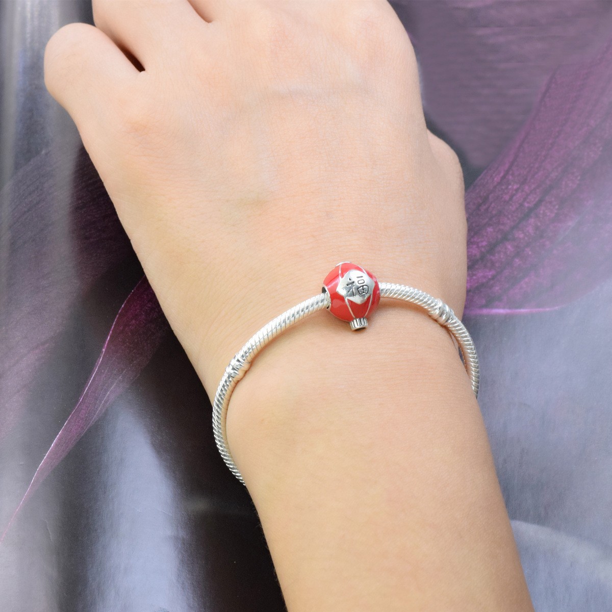 S925 sterling silver bead DIY pendant lantern