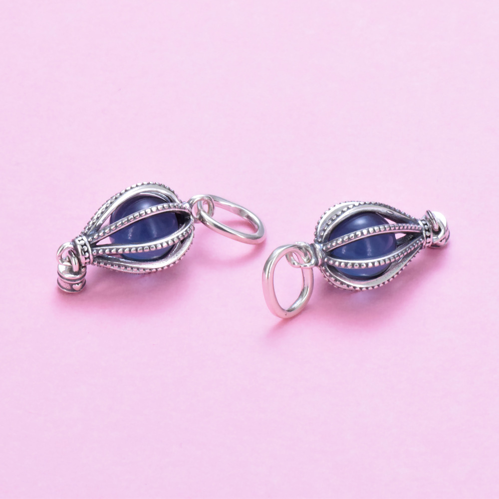 S925 sterling silver bead DIY pendant hot air balloon